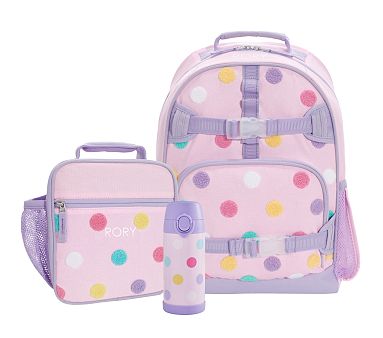 Mackenzie Pink Chenille Polka Dots Backpack & Lunch Bundle, Set of 3 ...