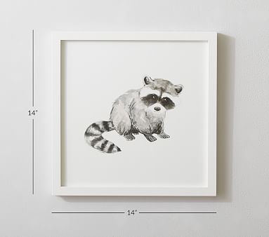 Baby Racoon Framed Art | Pottery Barn Kids