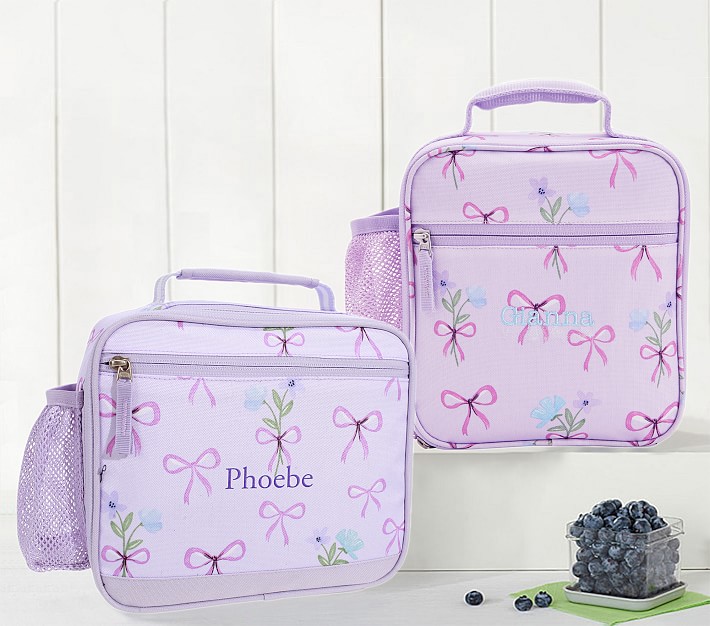 Mackenzie Lavender Pretty Bows Lunch Boxes | Pottery Barn Kids