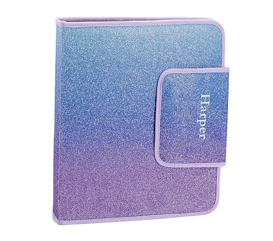 Mackenzie Lavender/Aqua Ombre Sparkle Glitter Homework Holder | Pottery ...