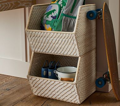 Quinn Stackable Bins, Set of 2 | Pottery Barn Kids