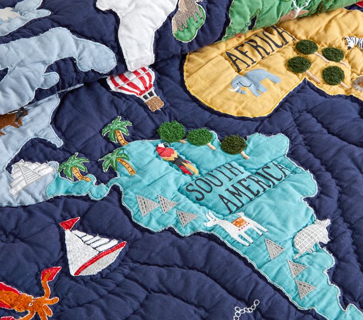 World Map Quilt & Shams | Pottery Barn Kids