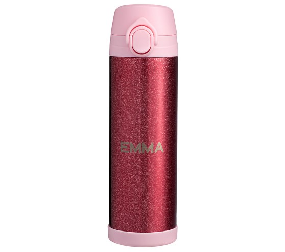 Pink Sparkle Glitter Kids Water Bottle | Pottery Barn Kids