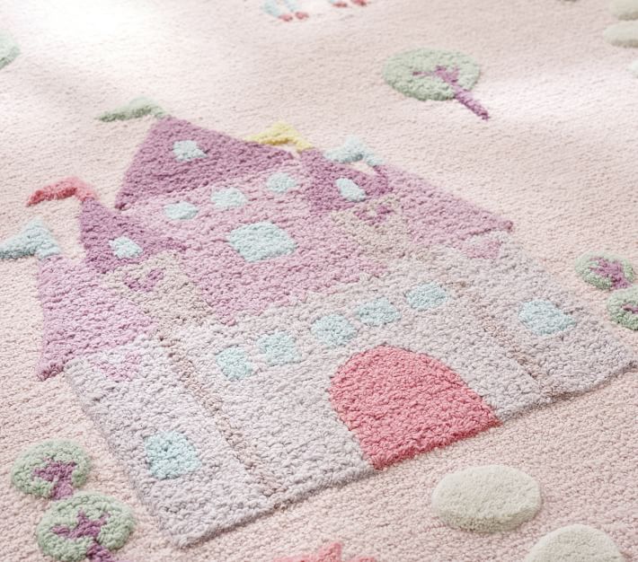 3d Activity Unicorn Castle Play Rug | Pottery Barn Kids