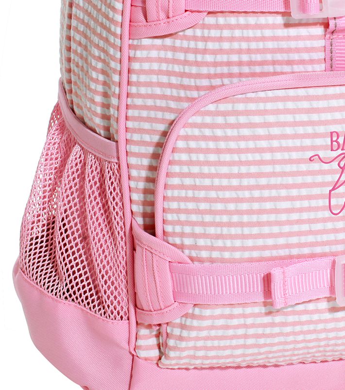 Mackenzie Bright Pink Seersucker Backpacks | Pottery Barn Kids