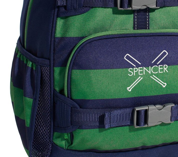 Mackenzie Green Navy Stripe Backpacks | Pottery Barn Kids
