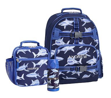 Mackenzie Blue Sharks Backpack & Lunch Bundle, Set Of 3 | Pottery Barn Kids