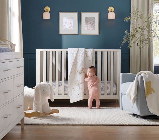 Disney's Winnie the Pooh Organic Toile Crib Fitted Sheet | Pottery Barn ...