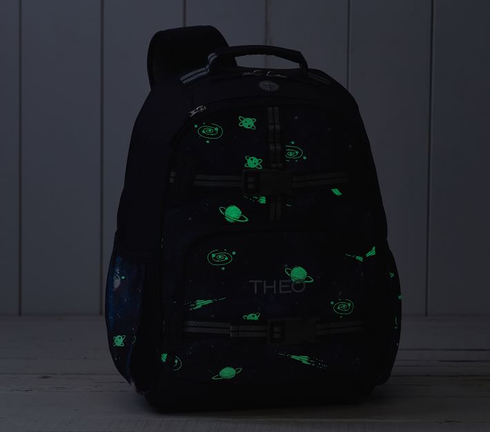 Mackenzie Navy Galaxy Glow-in-the-Dark Backpacks | Pottery Barn Kids