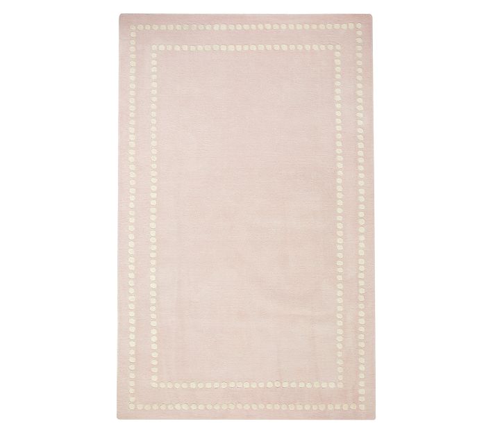 Girls Pearl Dot Border Rug | Solid Color Rug | Pottery Barn Kids
