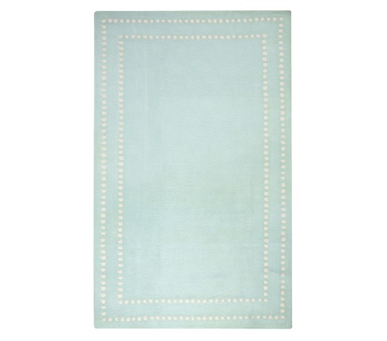 Girls Pearl Dot Border Rug | Solid Color Rug | Pottery Barn Kids