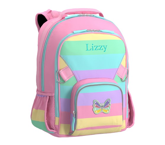 Fairfax Pink Multi Stripe Girls Backpack | Pottery Barn Kids