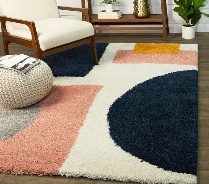 Stain Resistant Geometric Shag Rug | Pottery Barn Kids