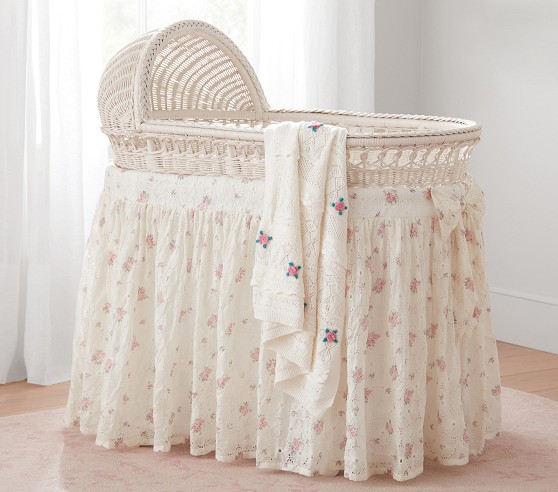 LoveShackFancy Printed Eyelet Bassinet Skirt | Pottery Barn Kids