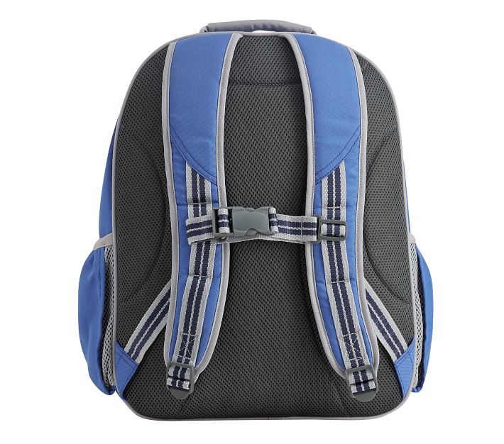 Mackenzie Blue Gray Trim Solid Backpacks | Pottery Barn Kids