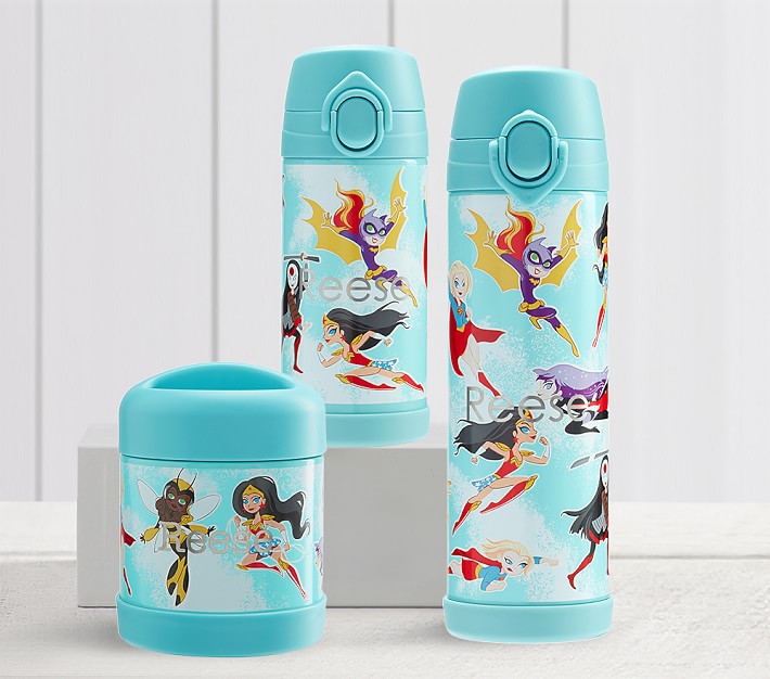 DC Girl Superheroes Glow-in-the-Dark Kids Water Bottles | Pottery Barn Kids