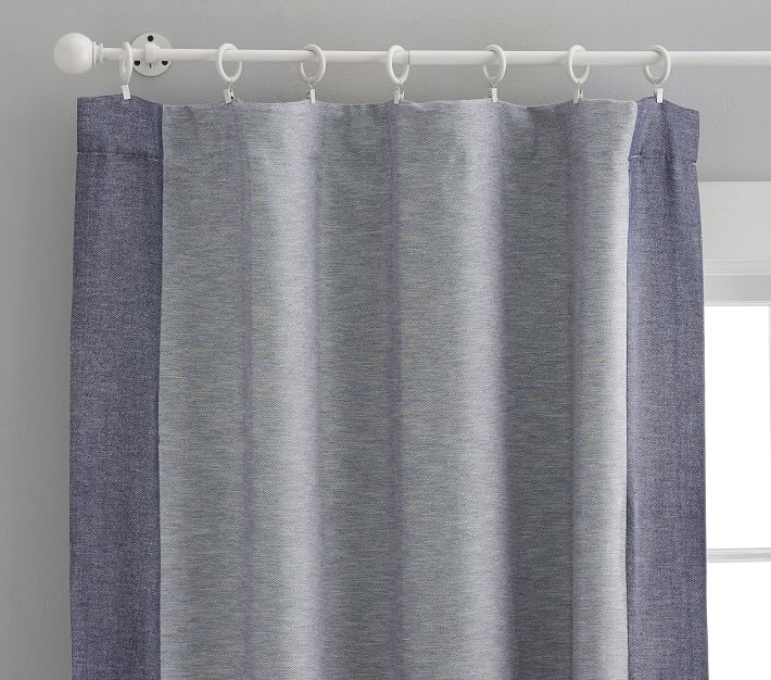 Contrast Border Blackout Curtain Panel | Pottery Barn Kids