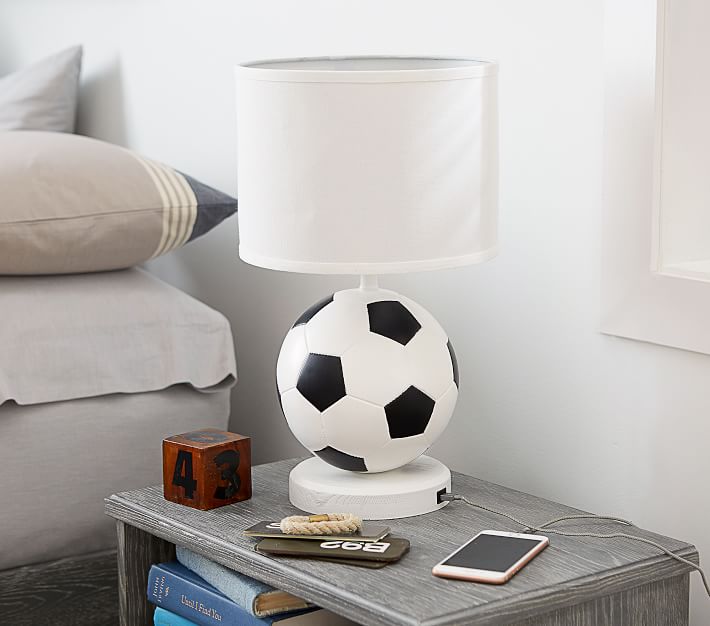 Soccer Table Lamp With USB | Pottery Barn Kids