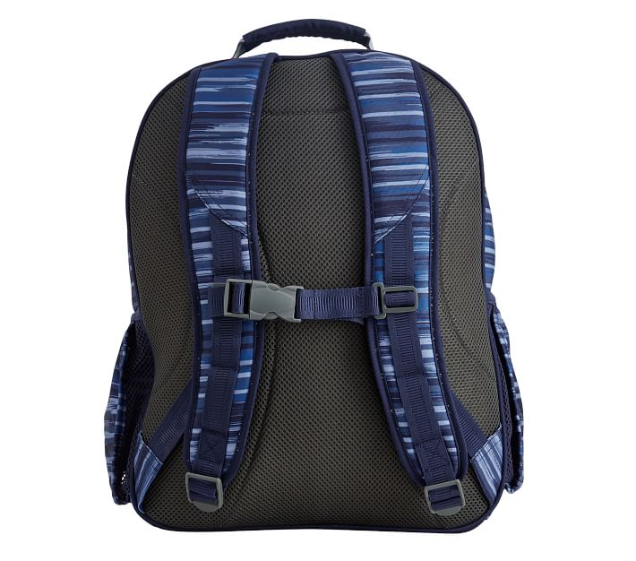 Mackenzie Blue Abstract Stripe Reflective Backpacks | Pottery Barn Kids
