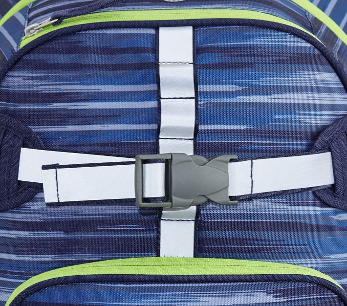 Mackenzie Blue Abstract Stripe Reflective Backpacks | Pottery Barn Kids