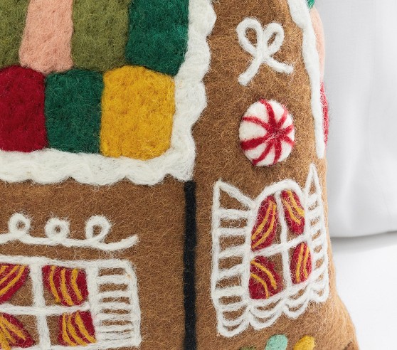 Rifle Paper Co. Gingerbread Felt Pillow | Pottery Barn Kids