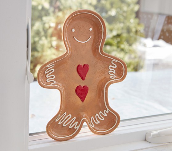 Gingerbread Man Shaped Platter | Pottery Barn Kids