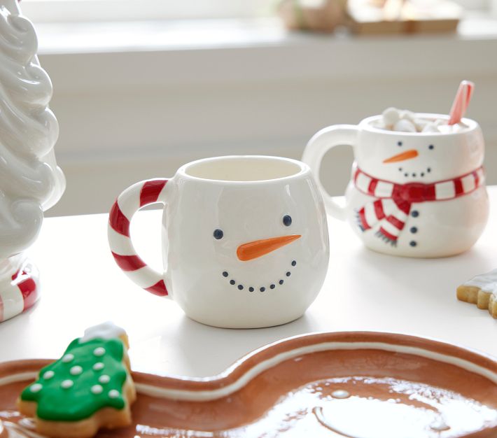 Snowman Shaped Kid Mugs, Set of 4 | Pottery Barn Kids