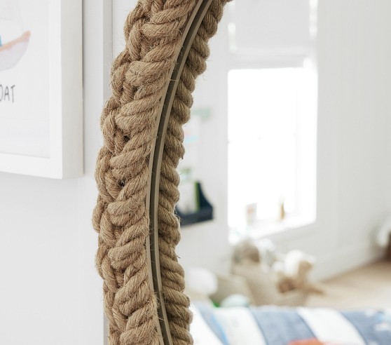 Braided Natural Rope Round Mirror | Pottery Barn Kids