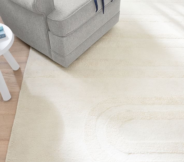 Carved Arches Natural Wool Rug | Pottery Barn Kids
