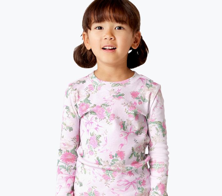 LoveShackFancy Cabbage Rose Organic Tight Fit Pajama Set | Pottery Barn ...