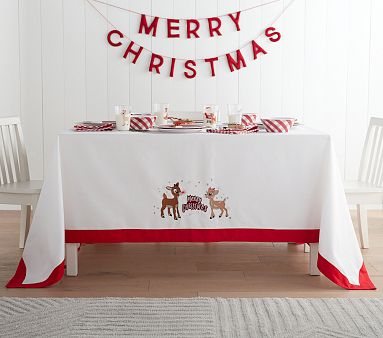 Rudolph the Red-Nosed Reindeer® Tablecloth | Pottery Barn Kids