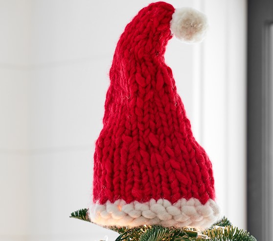 Knit Santa Hat Tree Topper | Pottery Barn Kids
