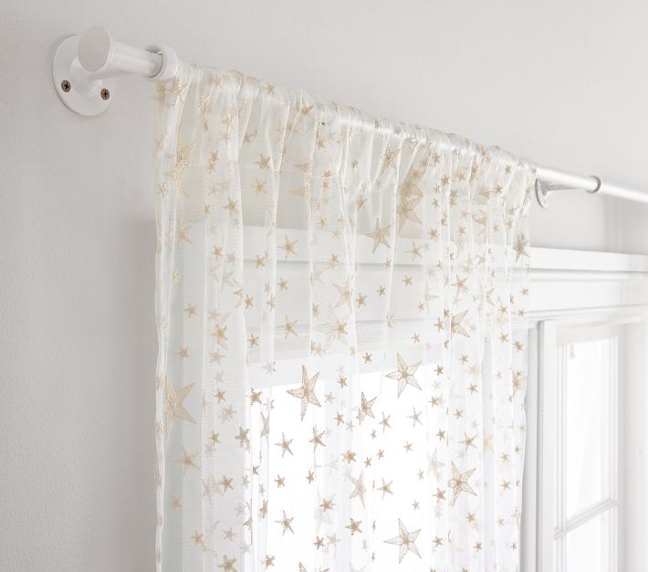 Embroidered Star Sheer Curtain | Pottery Barn Kids