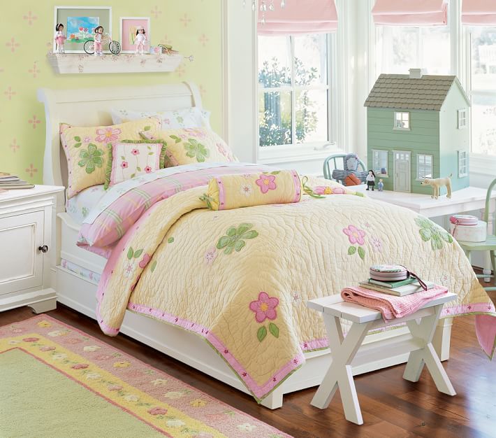 Yellow Floral Border Rug | Patterned Rugs | Pottery Barn Kids