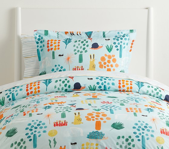 Woodland Colorful Kids Duvet Cover | Modern Kids Bedding | Pottery Barn ...