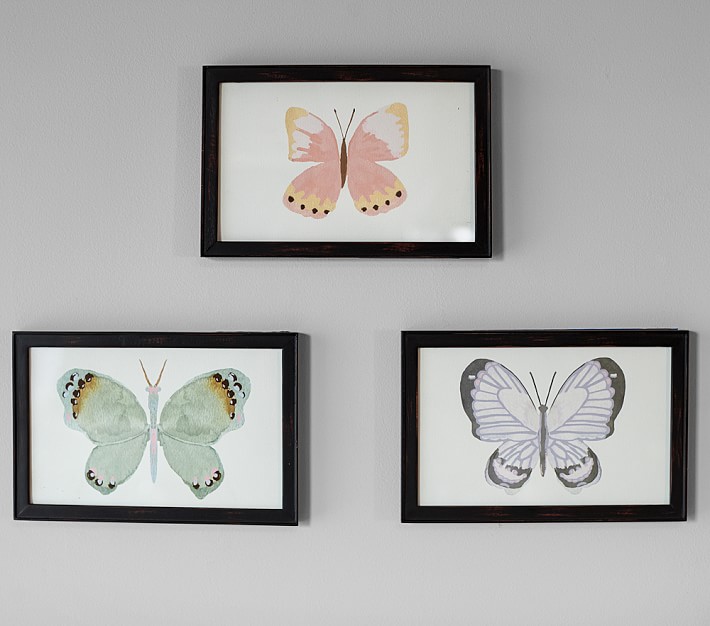 Framed Butterflies - Set of 3 | Kids Wall Art | Pottery Barn Kids