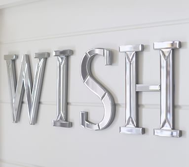 Wish Mirrored Decorative Wall Letter Set | Pottery Barn Kids