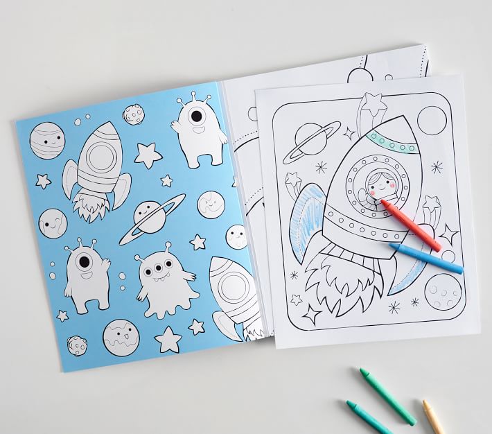 Outer Space Explorers Coloring Book | Kids Books | Pottery Barn Kids