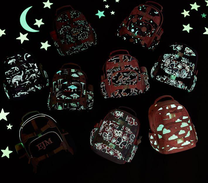 Mackenzie Gray Navy Glow-in-the-Dark UFOs Kids Backpacks | Pottery Barn ...