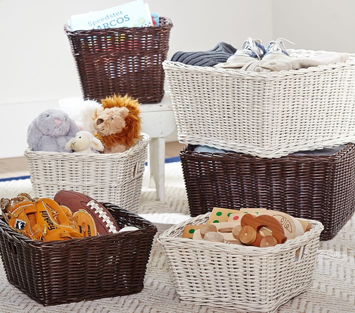 Espresso Sabrina Basket Collection | Kids Storage | Pottery Barn Kids