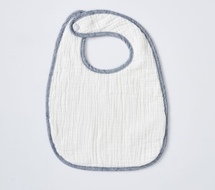 Muslin Linen Trim Bib | Pottery Barn Kids