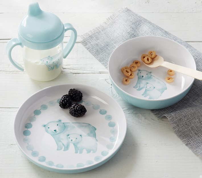 Blue Bear Nursery Baby Plate Set | Pottery Barn Kids
