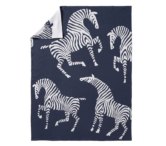 Zebra Grand Sweater Baby Blanket | Pottery Barn Kids