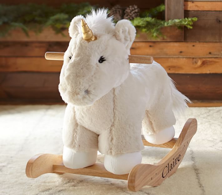 Nursery Unicorn Faux Fur Plush Rocker | Animal Rocker | Pottery Barn Kids