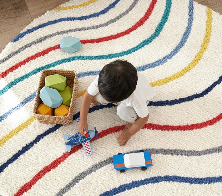Rainbow Swirl Round Rug | Patterned Rugs | Pottery Barn Kids