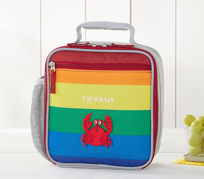 Fairfax Gray & Bright Rainbow Stripe Classic Kids Lunch Box | Pottery ...