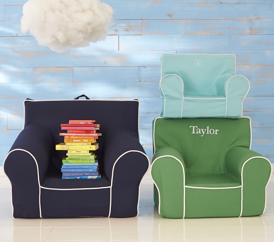 My First Aqua with White Piping Anywhere Chair® | Toddler Armchair ...