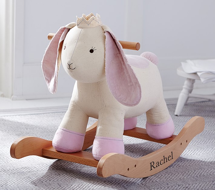 Bunny Linen And Velvet Plush Rocker | Pottery Barn Kids