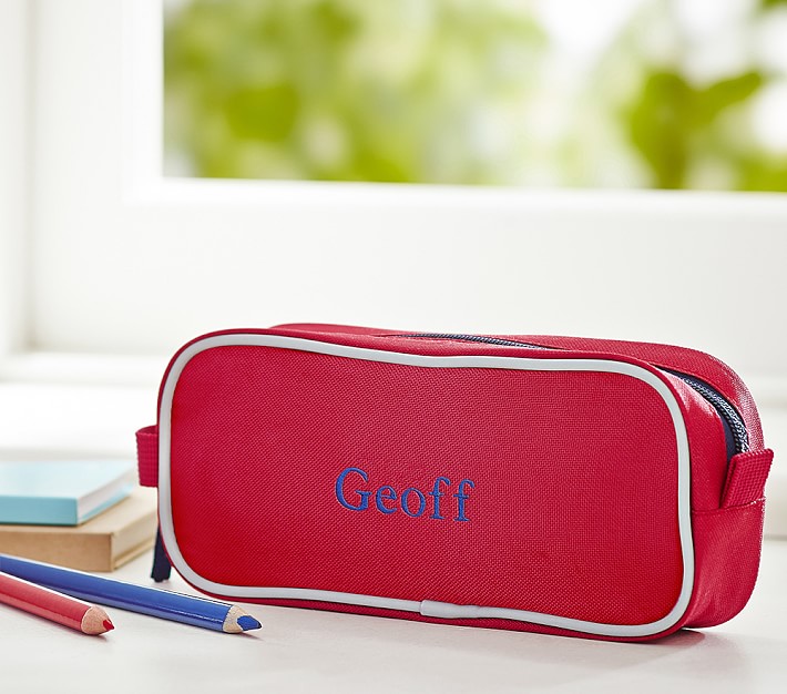 Fairfax Solid Red Kids Pencil Case | Pottery Barn Kids