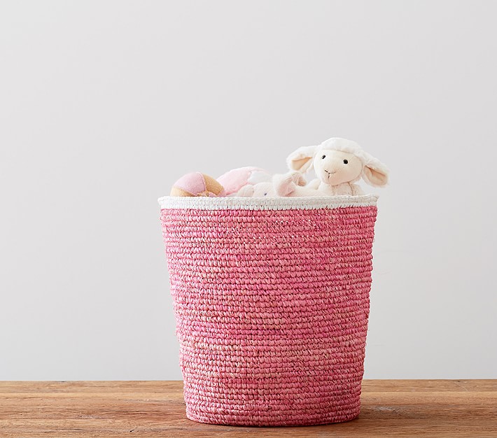 Pink Raffia Large Storage | Kids Storage | Pottery Barn Kids